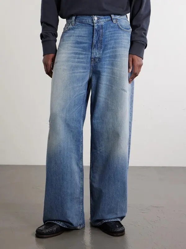 Acne Studios Wide-leg Distressed Jeans