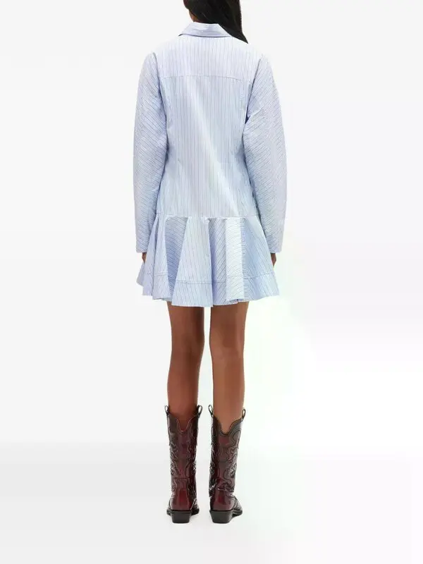 GANNI Striped Ruffled Shirt