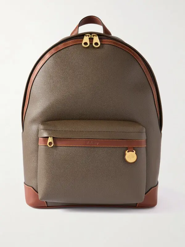 Mulberry Heritage Leather-trimmed Eco Scotchgrain Backpack - Green