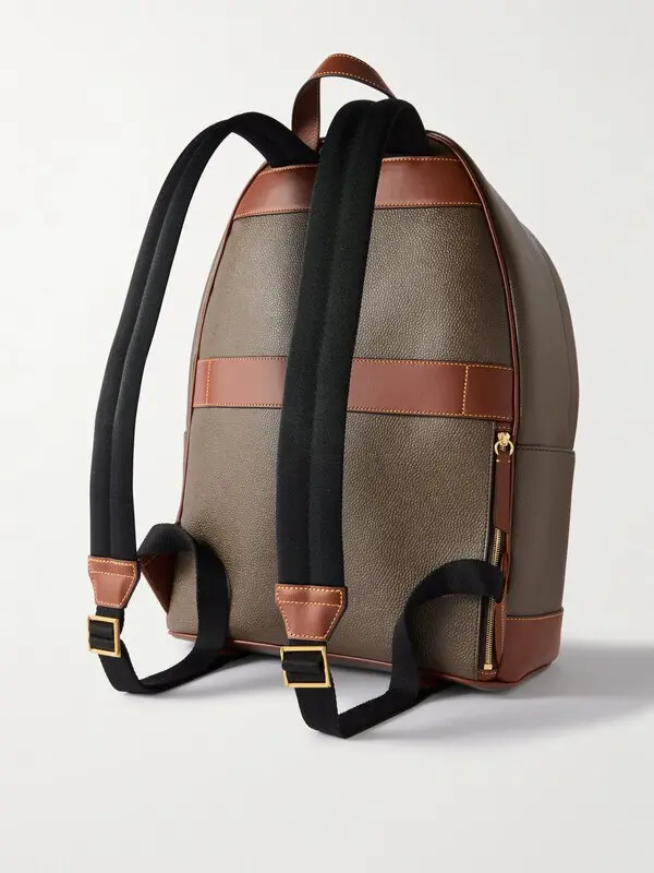 Mulberry Heritage Leather-trimmed Eco Scotchgrain Backpack - Green