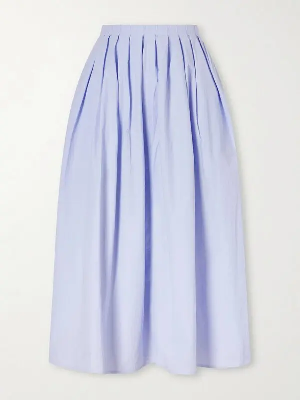 Proenza Schouler White Label Austin Pleated Cotton-blend Poplin Skirt