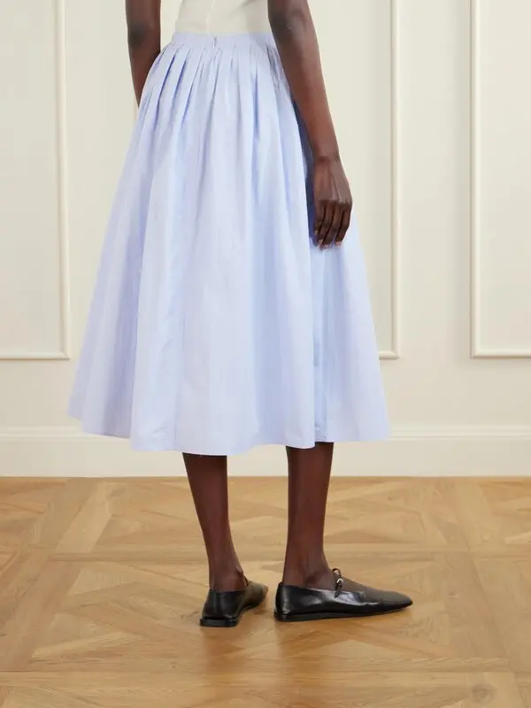 Proenza Schouler White Label Austin Pleated Cotton-blend Poplin Skirt