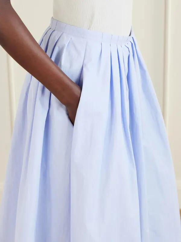 Proenza Schouler White Label Austin Pleated Cotton-blend Poplin Skirt
