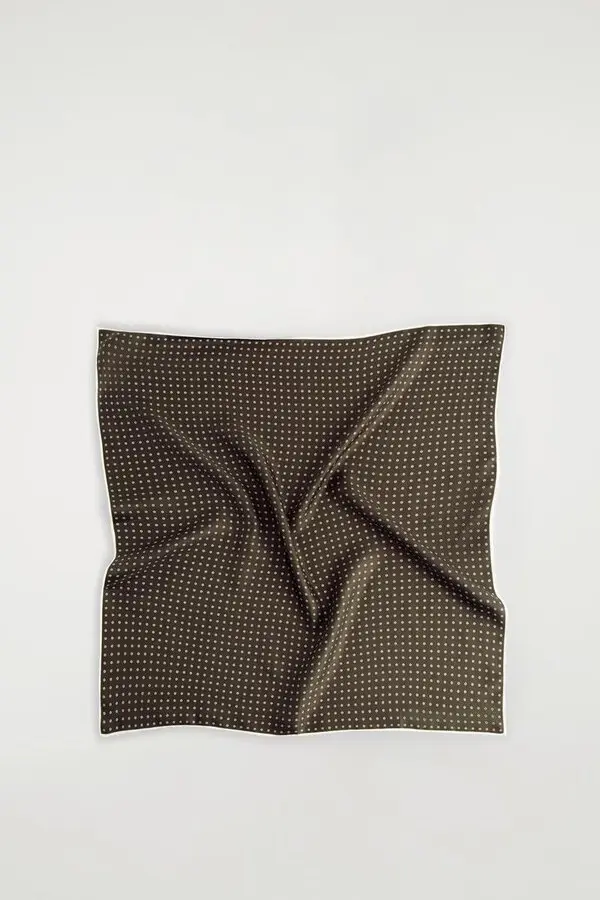 Cos Polka-dot Silk Scarf - Brown