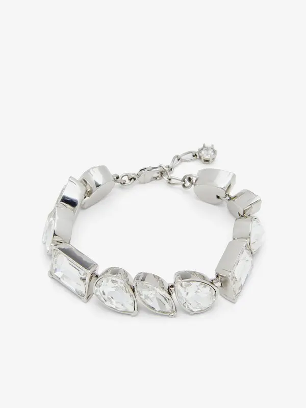 Alexander McQueen Crystal Cocktail Bracelet - Silver-finish/clear
