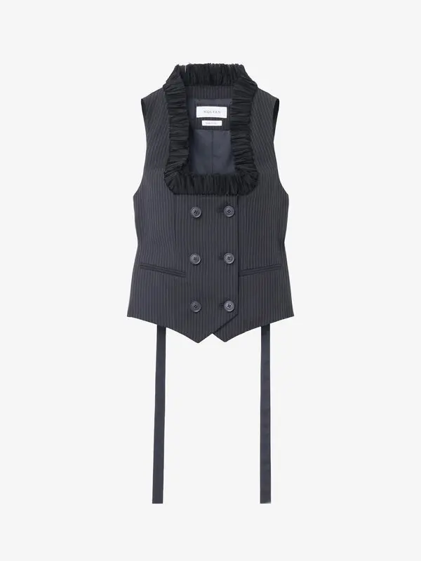 Alexander McQueen Pinstriped Tailored Waistcoat - Navy