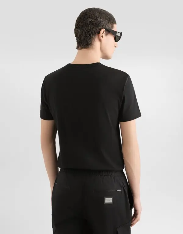 Dolce & Gabbana Cotton T-shirt With Branded Tag - Black