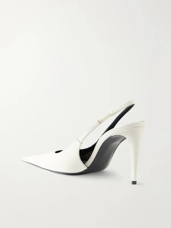 Saint Laurent Guermantes Leather Slingback Pumps