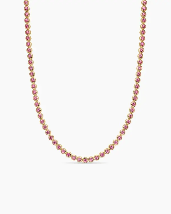 David Yurman Bezel Set Tennis Necklace With Pink Tourmalines - Pink Tourmaline