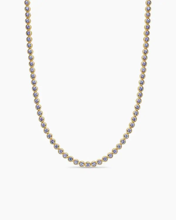 David Yurman 18k Yellow Gold Tennis Necklace With - Tanzanite