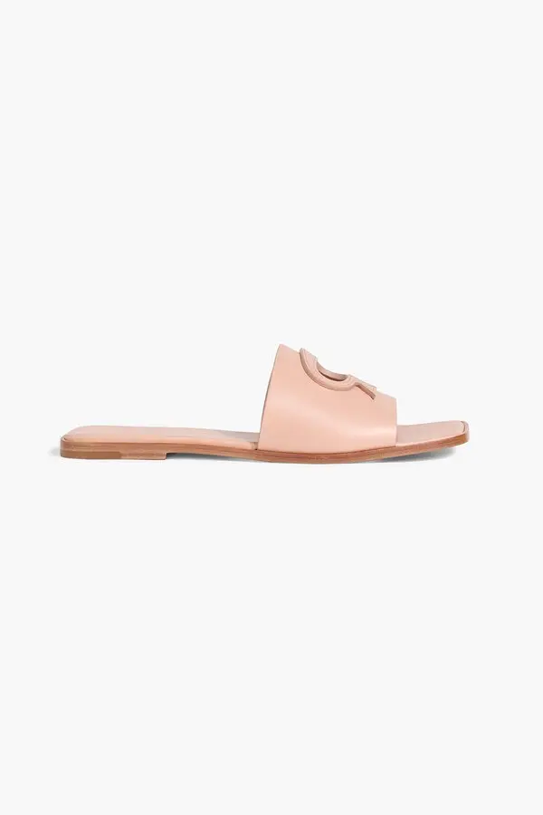 GIANVITO ROSSI Ribbon Cutout Leather Slides