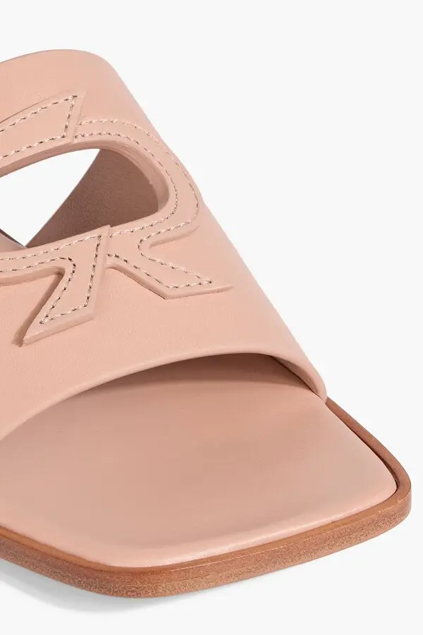 GIANVITO ROSSI Ribbon Cutout Leather Slides
