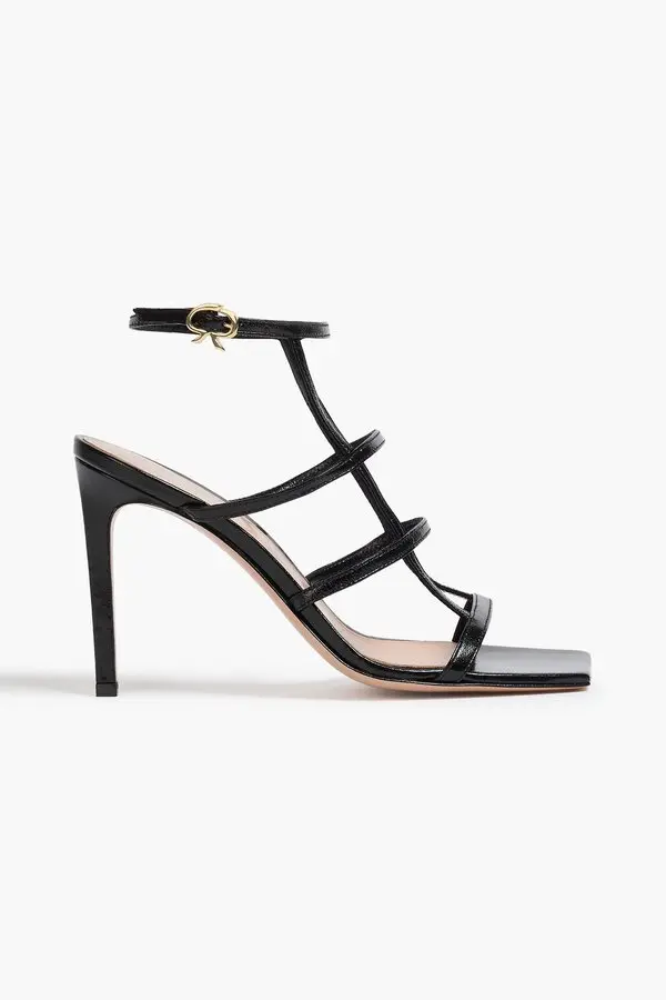 GIANVITO ROSSI Mondry 95 Leather Sandals - Black