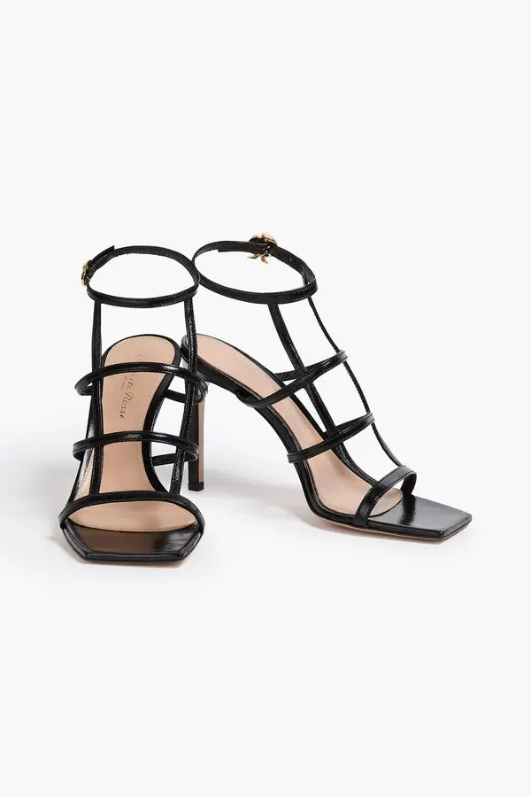 GIANVITO ROSSI Mondry 95 Leather Sandals - Black