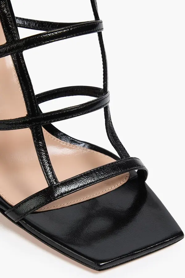 GIANVITO ROSSI Mondry 95 Leather Sandals - Black