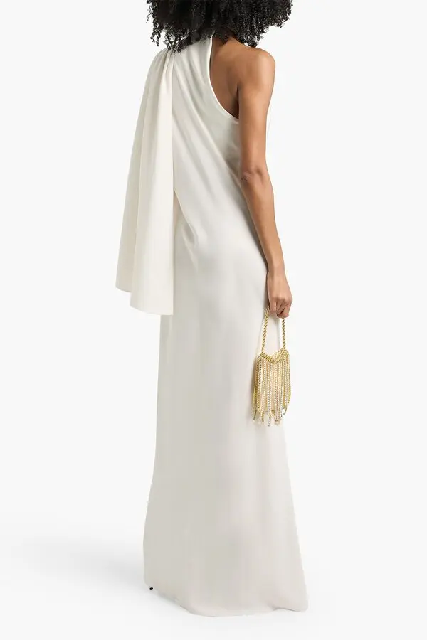 Zuhair Murad One-shoulder Draped Cady Gown