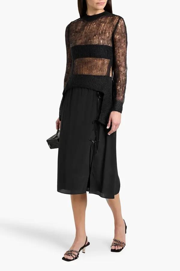Simone Rocha Crepe De Chine Midi Skirt