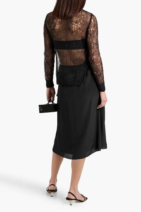 Simone Rocha Crepe De Chine Midi Skirt