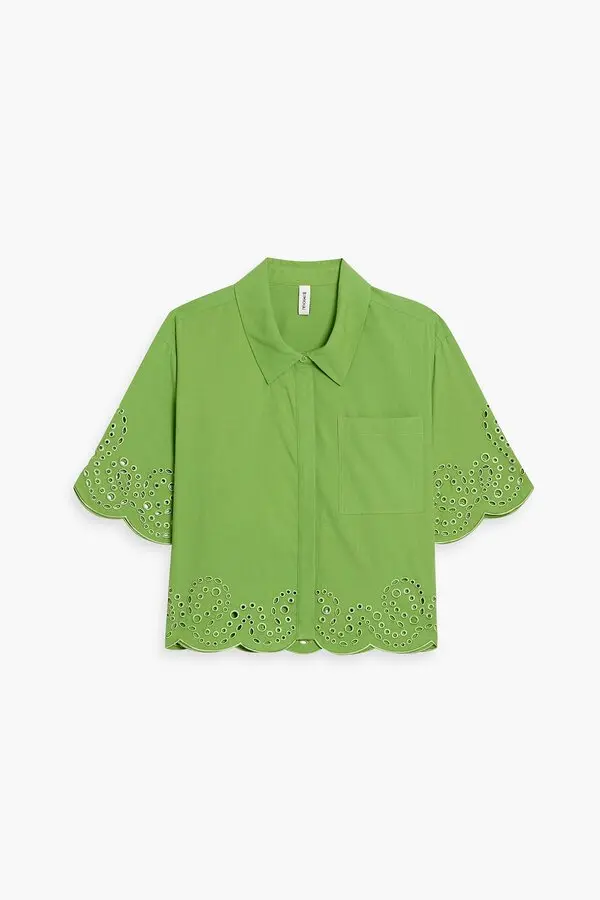Simkhai Keyla Cropped Broderie Anglaise Shirt