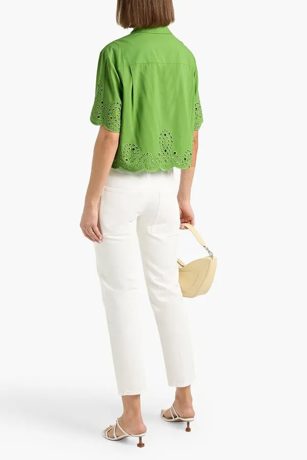 Simkhai Keyla Cropped Broderie Anglaise Shirt