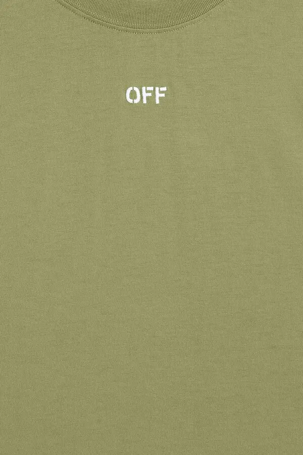 Off-White Embroidered Cottonjersey Tshirt