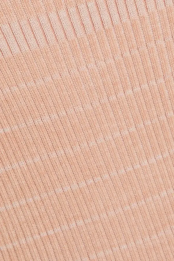 Victoria Beckham Striped Ribbed Silk And Cotton-blend Top