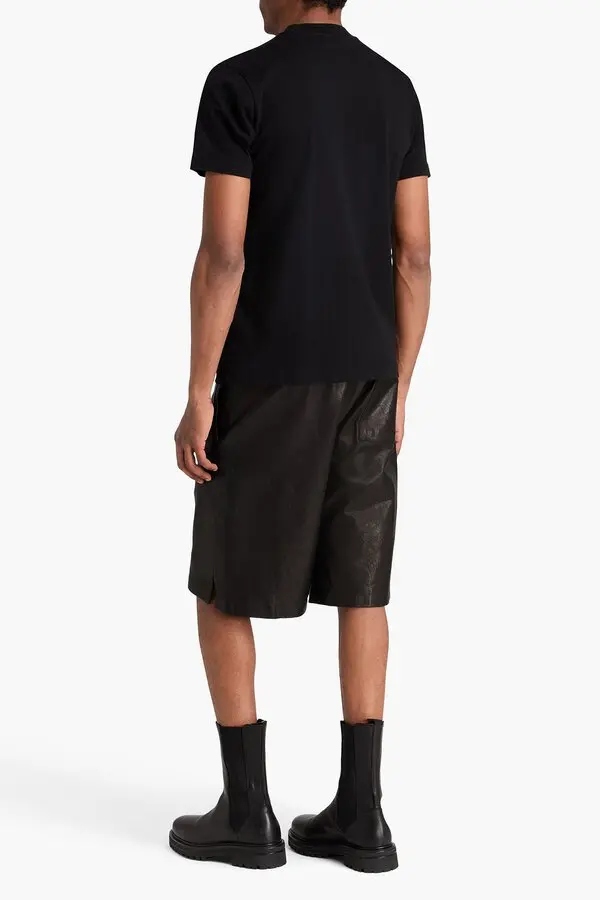 Off-White Flocked Cottonjersey Tshirt - Black