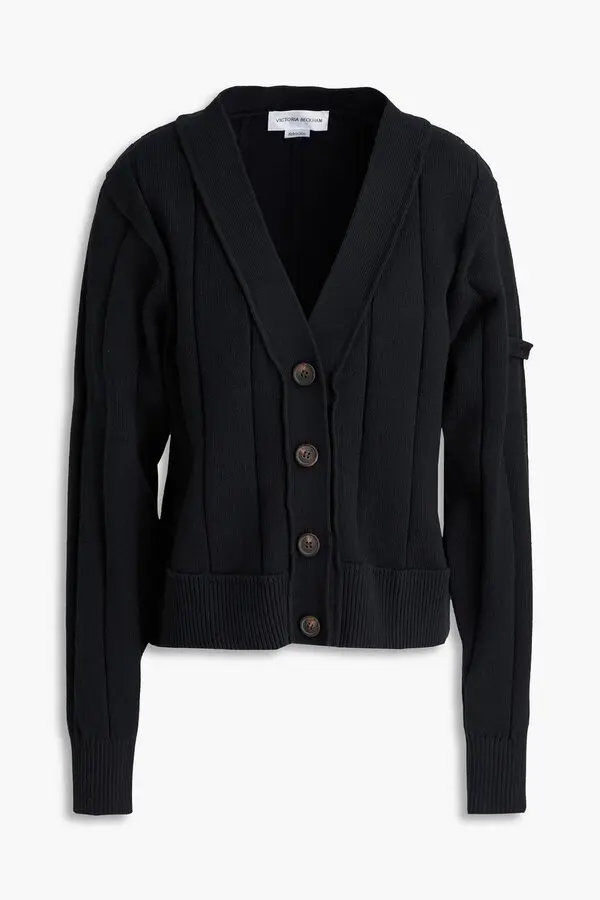 Victoria Beckham Ribbed Cotton-blend Cardigan