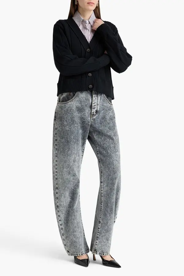 Victoria Beckham Ribbed Cotton-blend Cardigan