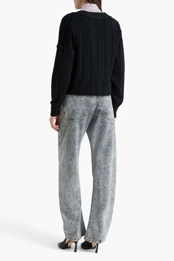 Victoria Beckham Ribbed Cotton-blend Cardigan