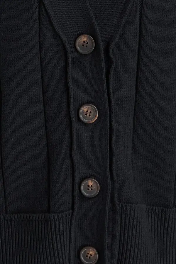 Victoria Beckham Ribbed Cotton-blend Cardigan