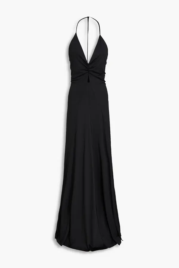 Victoria Beckham Cutout Gathered Maxi Dress - Black
