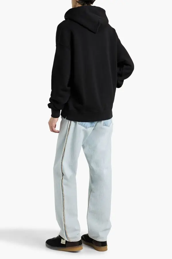 Off-White Printed French Cotton-terry Hoodie - Black