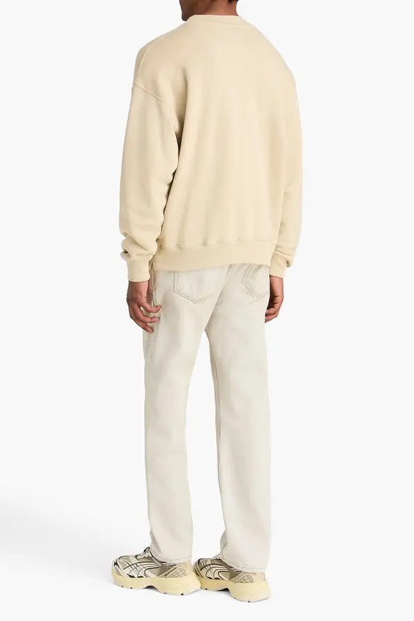 Off-White Printed French Cotton-terry Sweatshirt - Beige