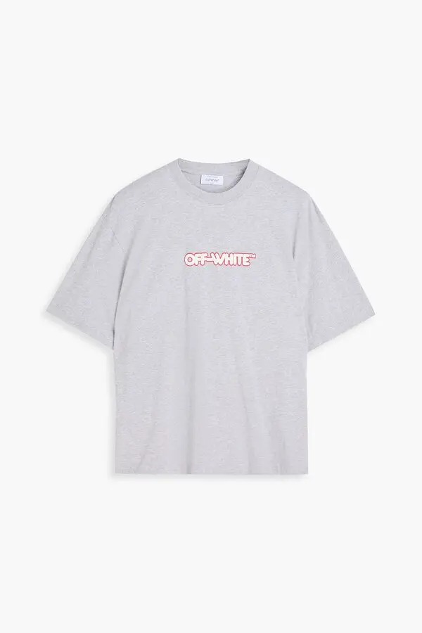 Off-White Printed Cottonjersey Tshirt - Light Gray