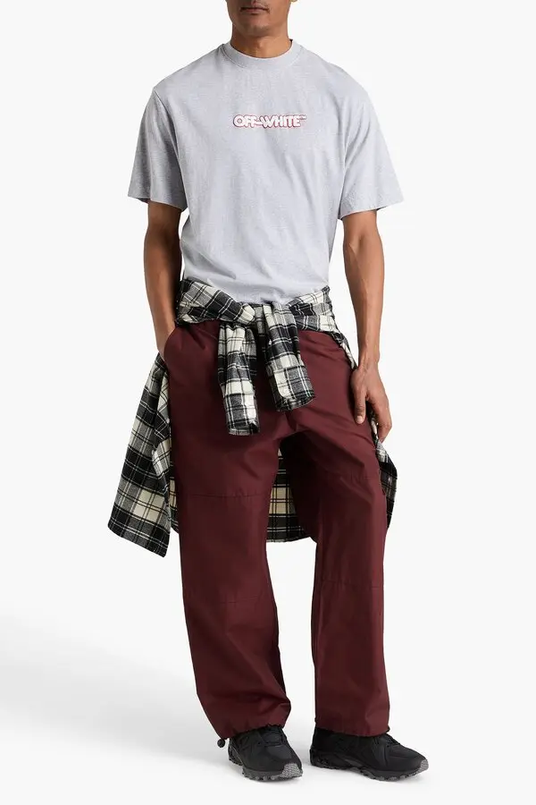 Off-White Printed Cottonjersey Tshirt - Light Gray