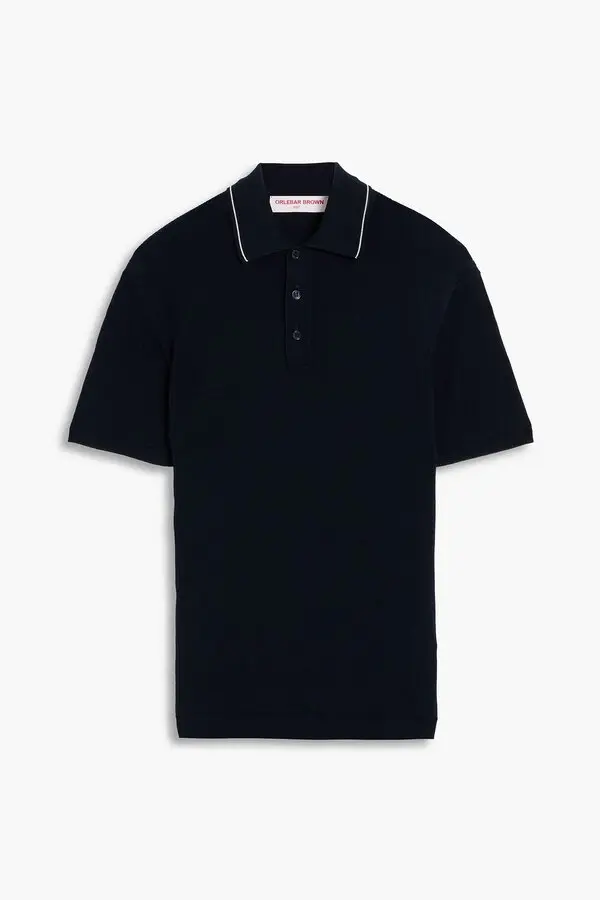 Orlebar Brown Maranon Ribbed Cotton Polo Shirt - Navy