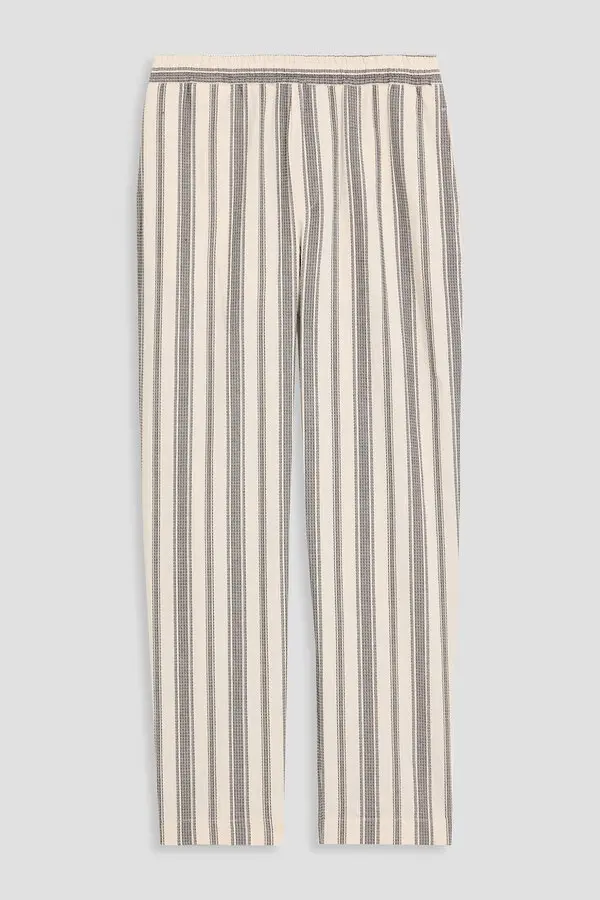 Officine Générale Walter Striped Cotton Pants - Ecru