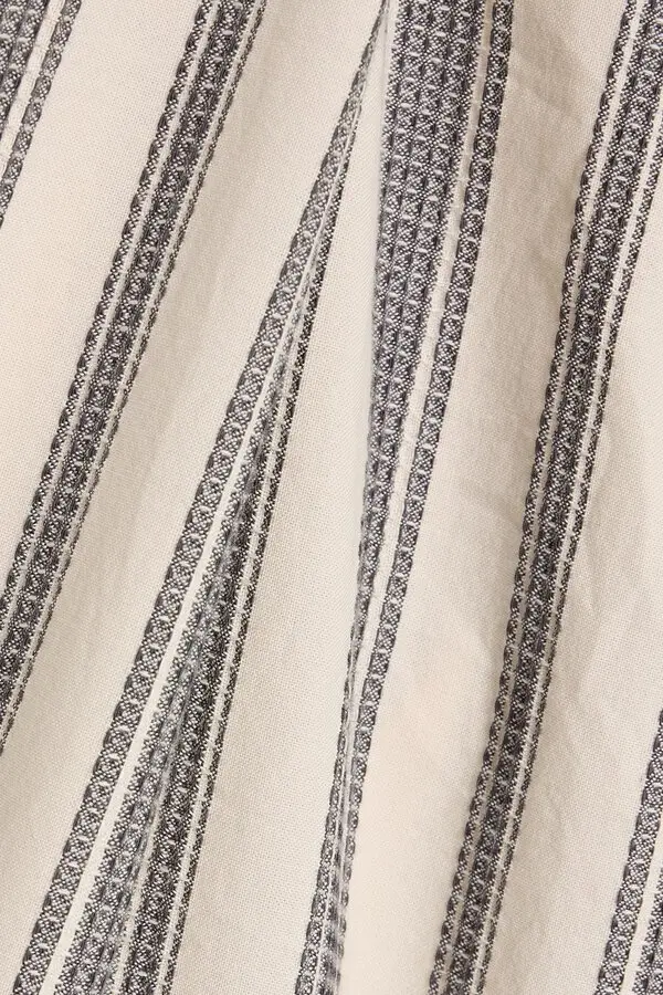 Officine Générale Walter Striped Cotton Pants - Ecru
