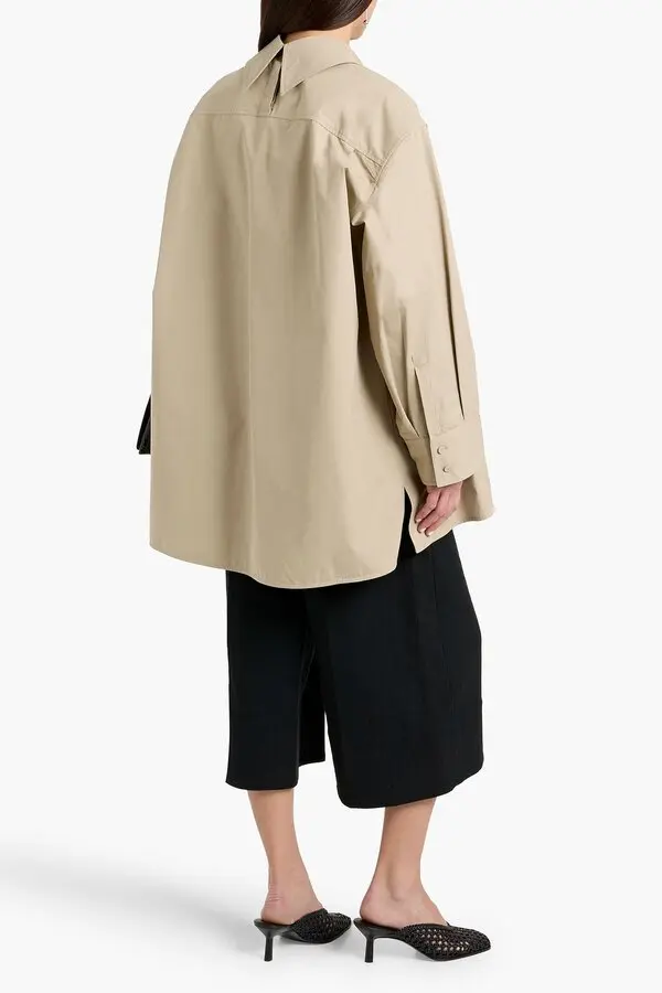 JIL SANDER Oversized Cotton-poplin Shirt - Mushroom