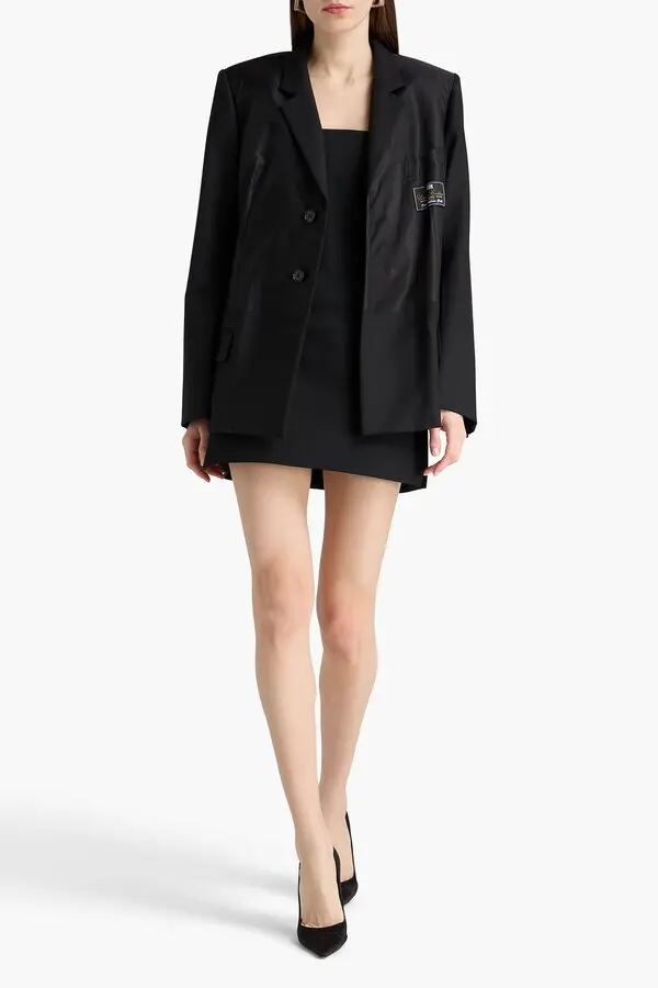 Victoria Beckham Appliquéd Satin And Twill Blazer