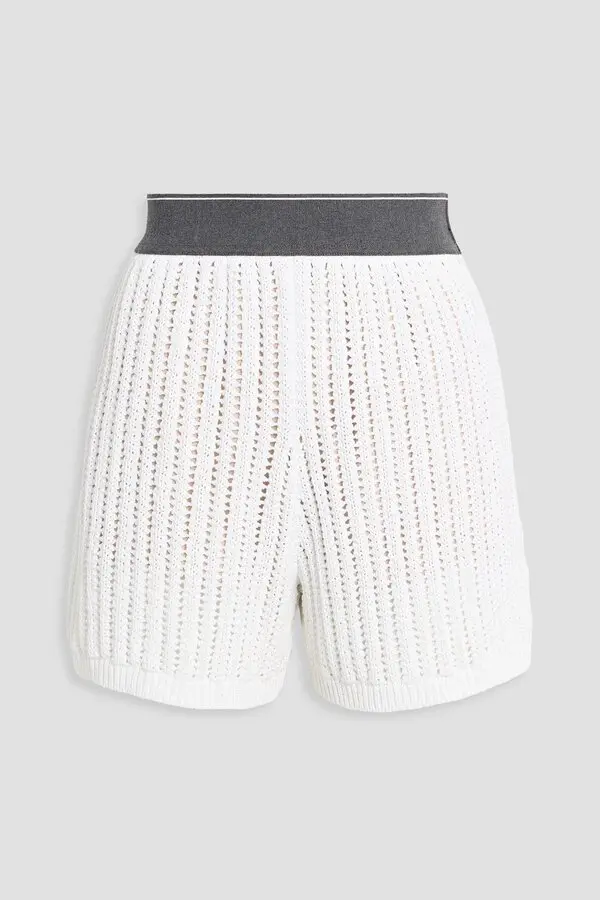 Brunello Cucinelli Open-knit Cotton Shorts