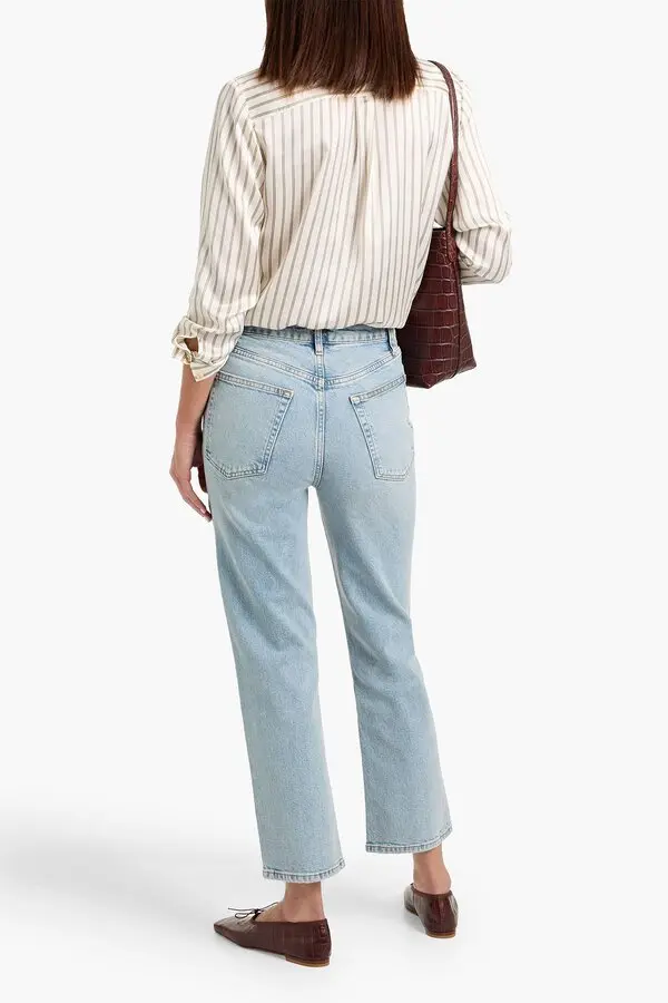 FRAME Slim Pocket Striped Satin Shirt