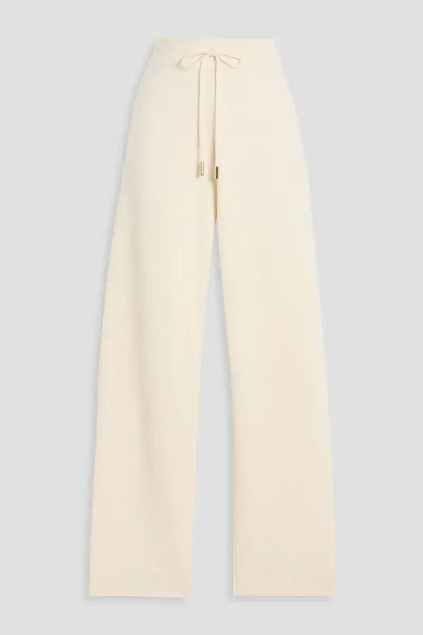 Moncler Wool And Cashmere-blend Track Pants - Cream