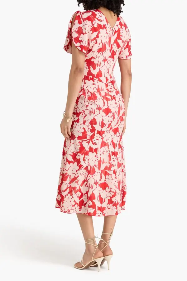 Victoria Beckham Floral-print Cady Midi Dress