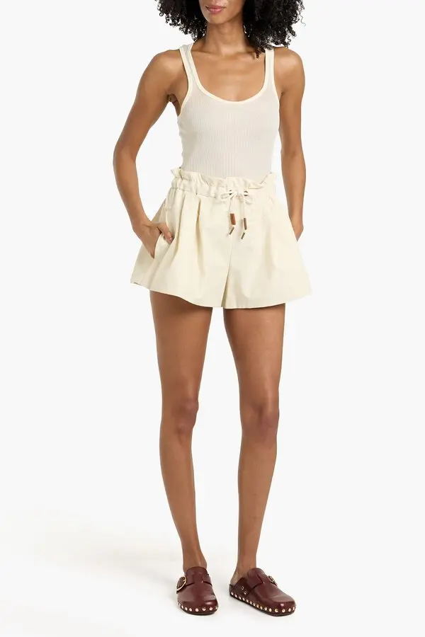 Moncler Cotton-blend Shorts - Ivory