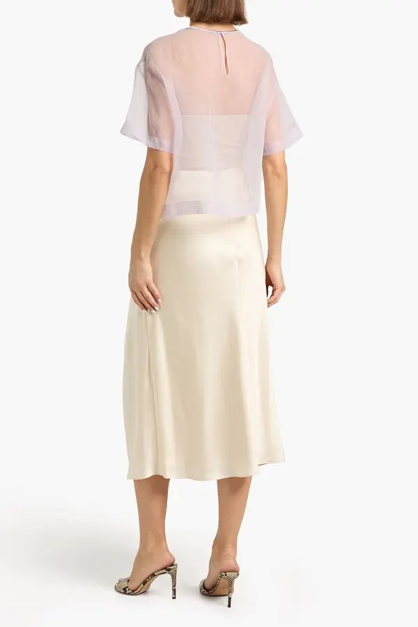 Brunello Cucinelli Bead-embellished Silk-chiffon Top