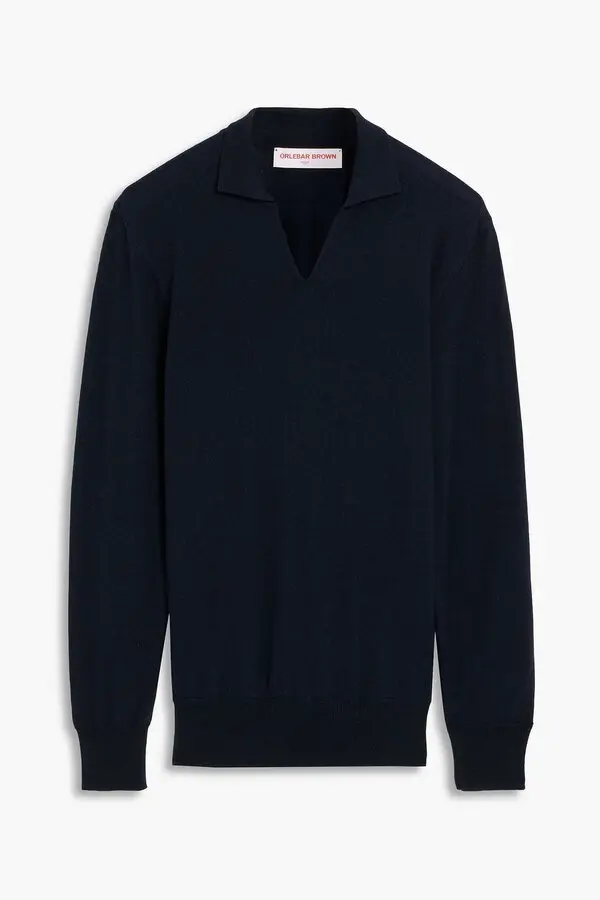 Orlebar Brown Mallory Merino Wool And Silk-blend Polo Sweater