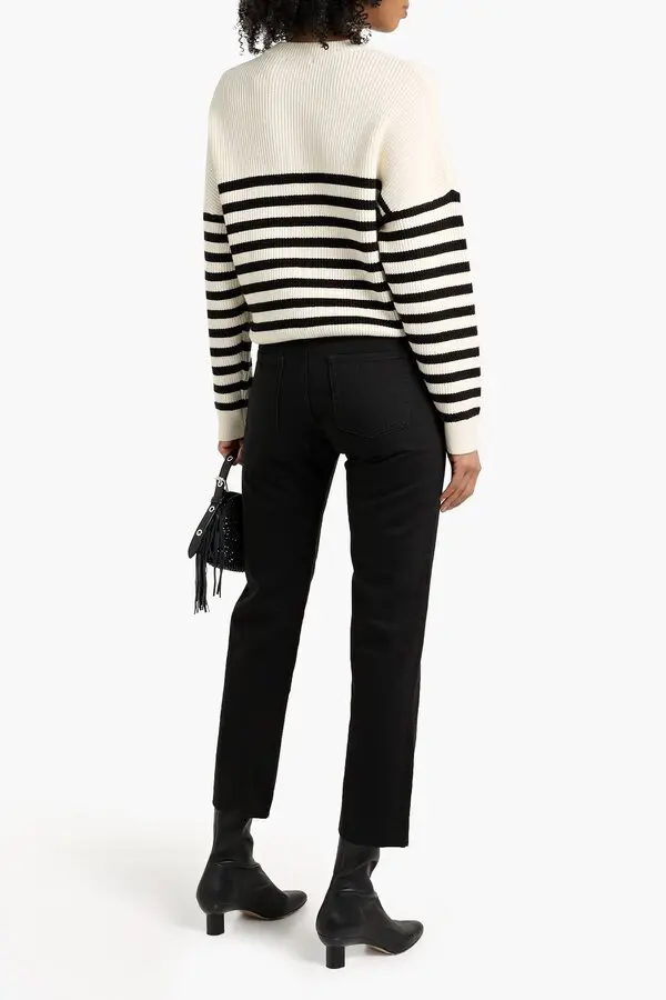 Maje Striped Jacquard-knit Sweater
