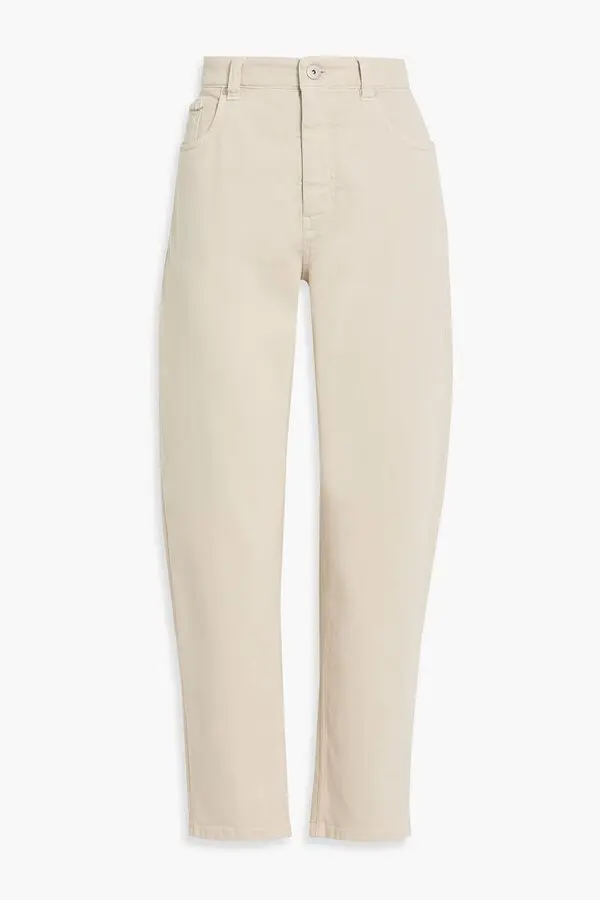 Brunello Cucinelli High-rise Tapered Jeans - Beige